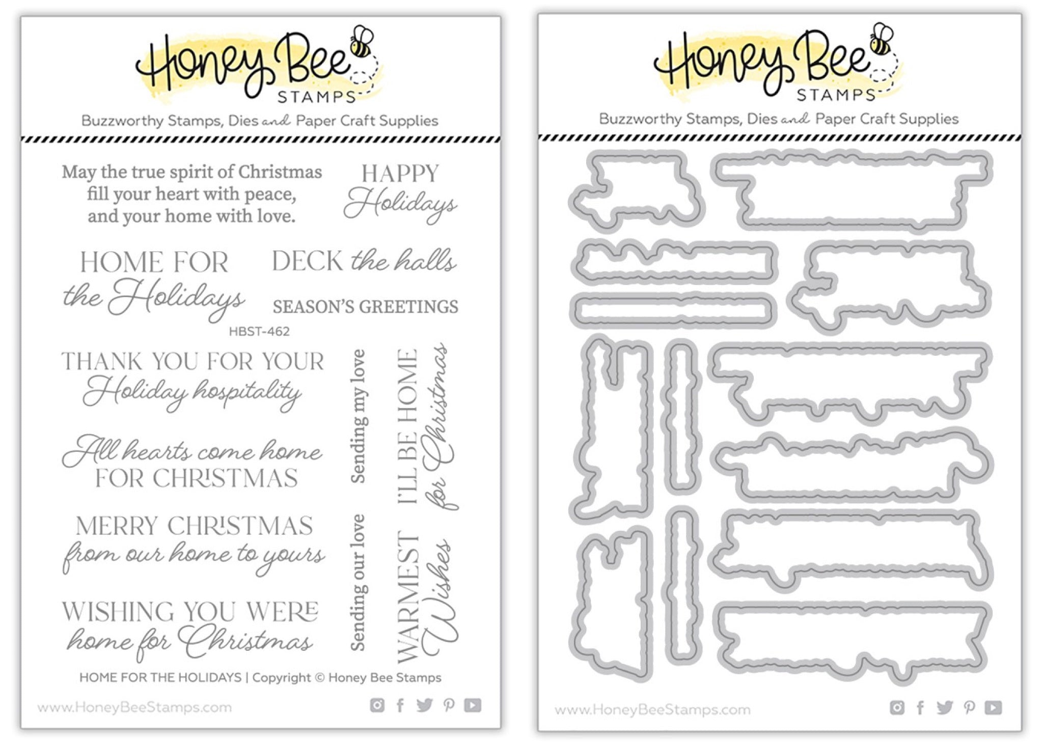 Honey Bee Stamps - Home For The Holidays - Stamp Set and Die Set Bundl ...